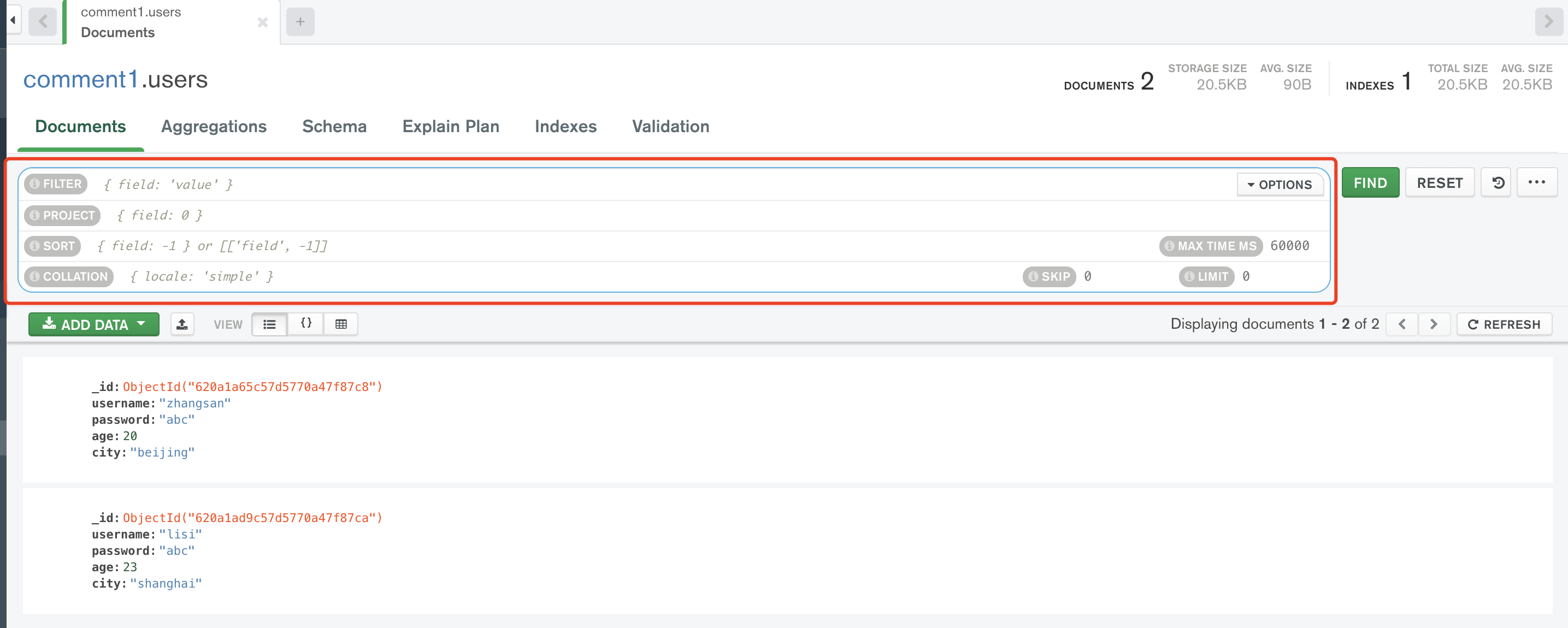 [Mongodb] 3.使用mongodb -----------使用compass_mongodb compass filter-CSDN博客