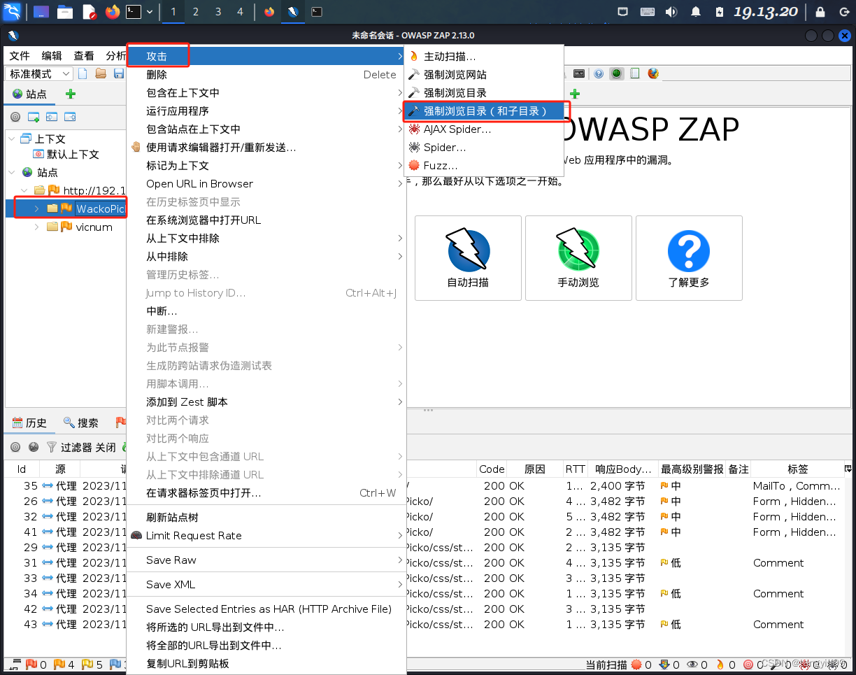 在kali中使用zap查找敏感文件以及目录_kali安装zaproxy-CSDN博客