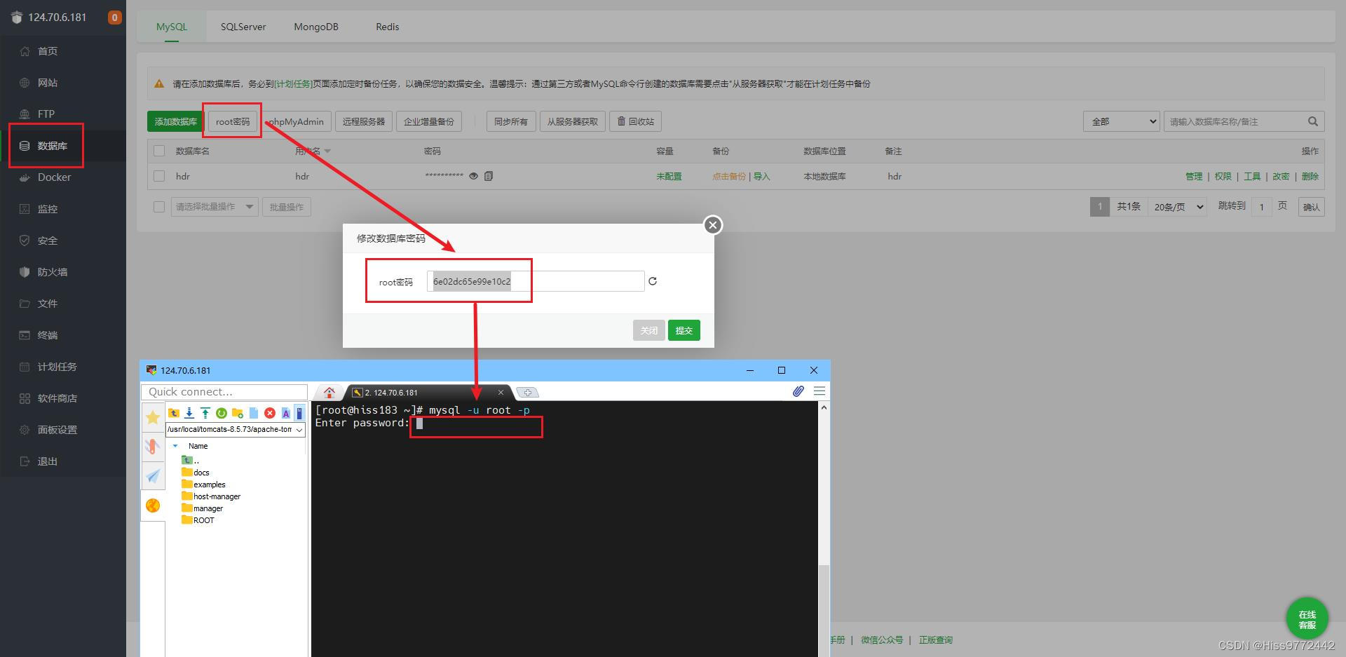 宝塔面板安装mysql获取修改密码、新建数据库查看宝塔mysql数据库密码 Csdn博客 