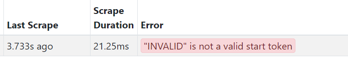 Prometheus报错：“INVALID“ is not a valid start token_invalid" is not a valid start token-CSDN博客