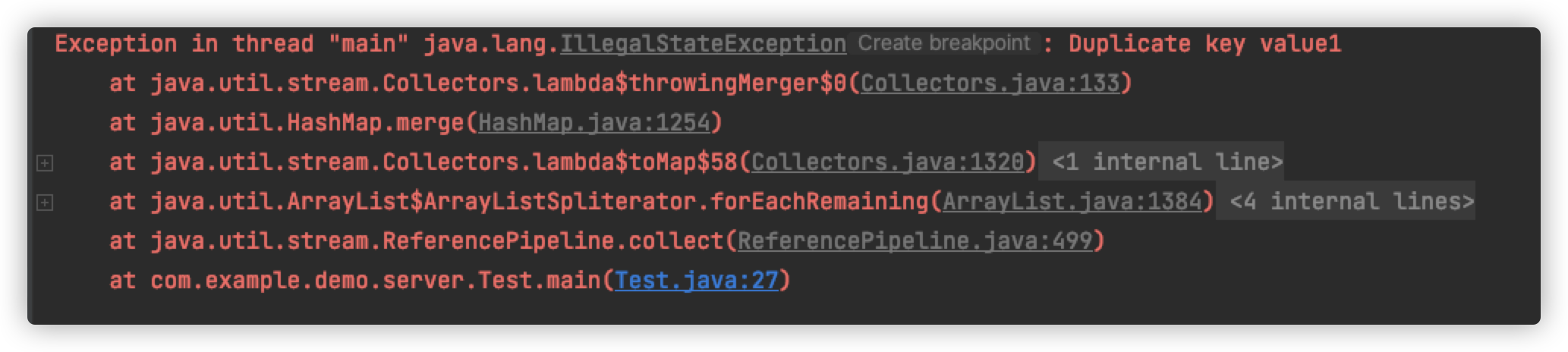 Java8下Collectors.toMap方法当key重复时报错信息错误_collectors.tomap key重复-CSDN博客