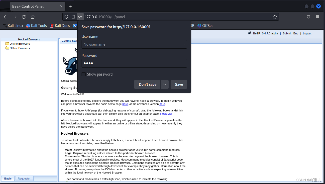 Beef-Xss 浏览器攻击框架的使用_docker安装beef-xss-CSDN博客