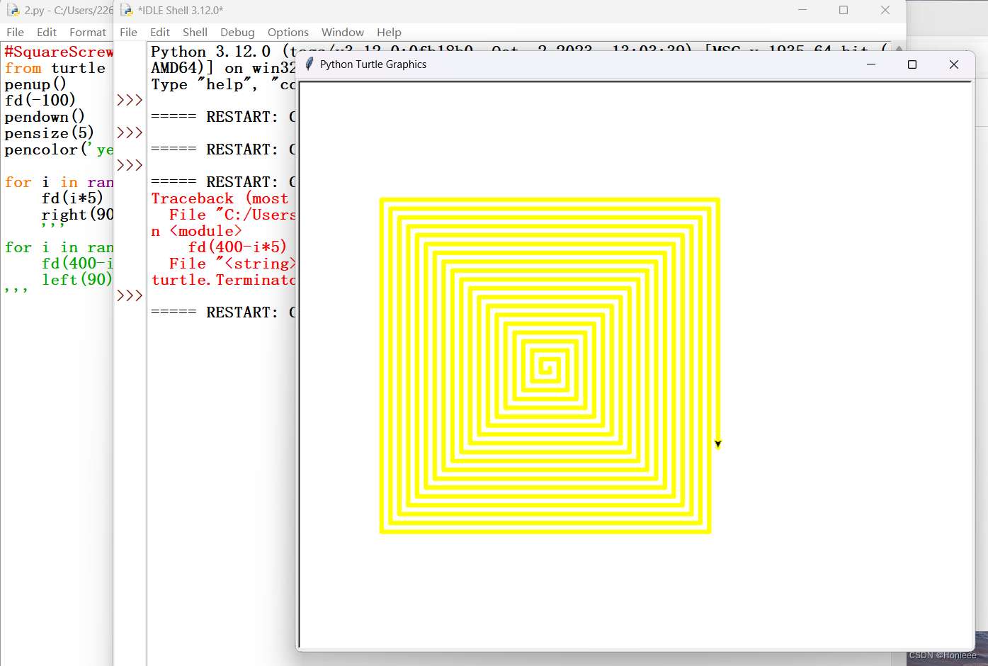 Python画螺旋式正方形 Csdn博客 