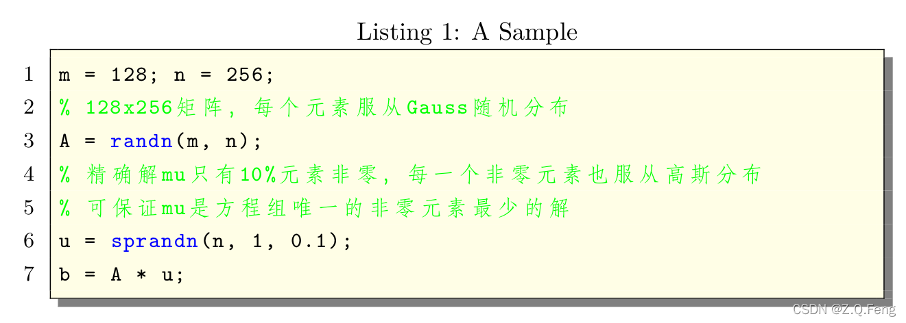 Latex中插入matlab风格的代码块 Latex插入matlab代码区域变色 Csdn博客