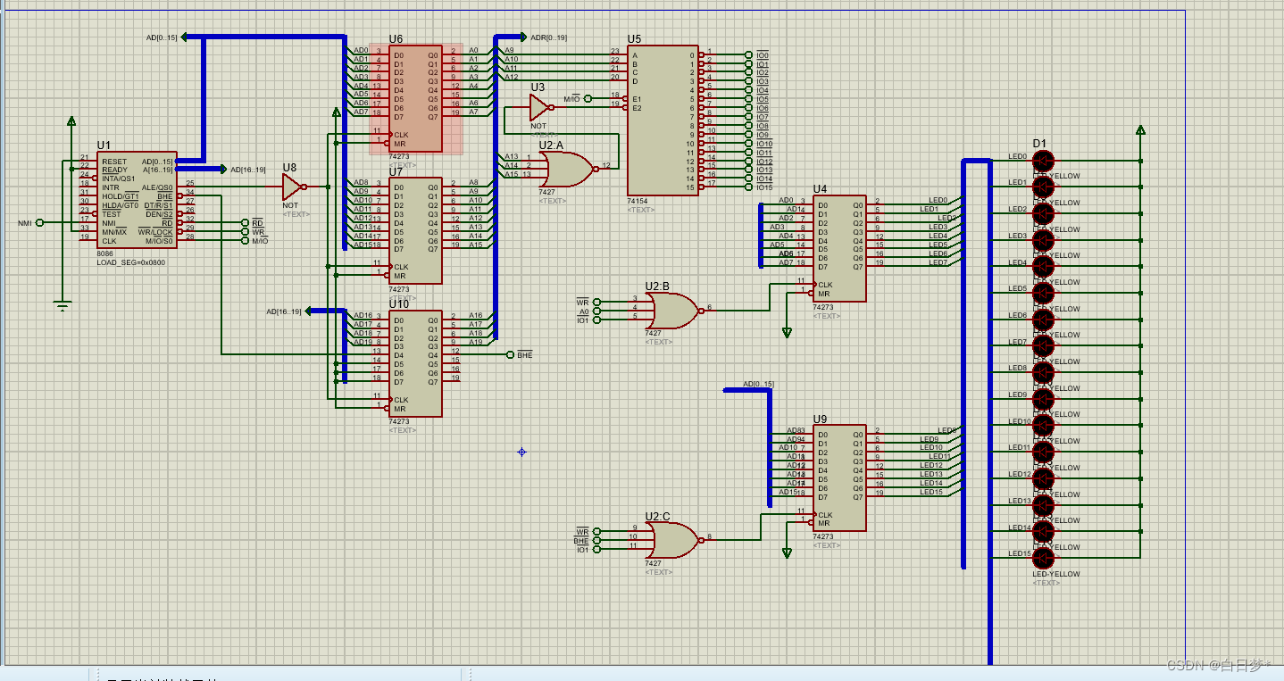 proteus绘制流水灯原理图中74273高低电平出错_proteus交通灯中74273运行有一边标红-CSDN博客