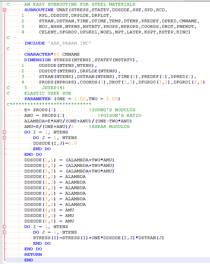 关于UMAT的简单例子，以更好的理解UMAT的逻辑-CSDN博客