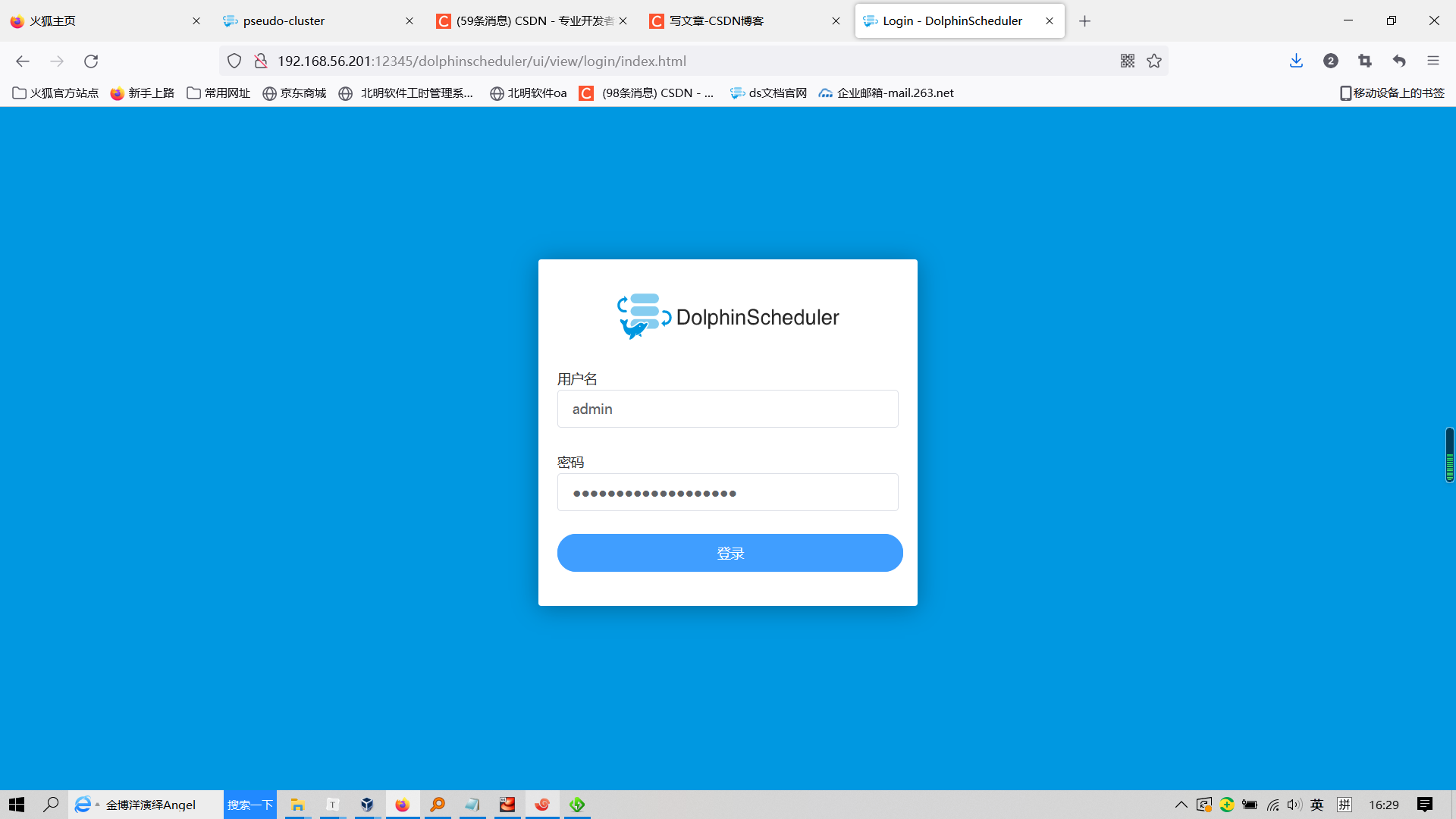 dolphinscheduler-2.0.3安装与测试（单机模式）_apache dolphinscheduler 单机版-CSDN博客