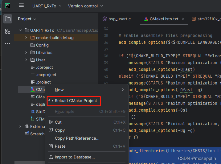 CLion工程丢失了CMake窗口_clion没有cmake窗口-CSDN博客