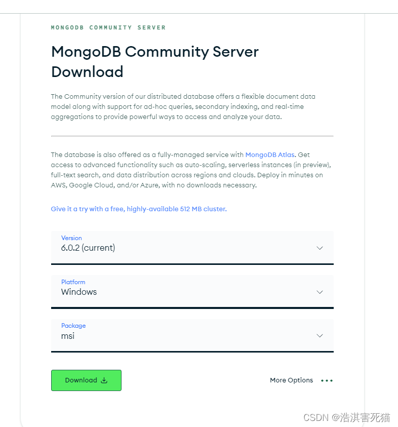 MongoDB下载安装配置（windows版本）_mongodb客户端下载-CSDN博客