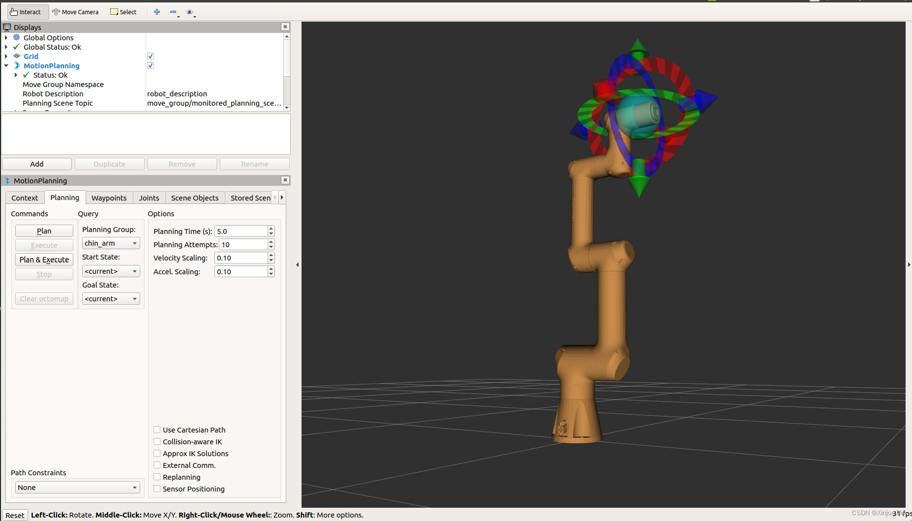 溱者机械臂的ROS MoveIt package-CSDN博客