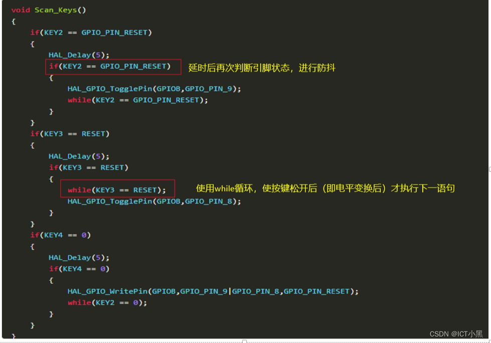 基于hal库的stm32f103c8t6的快速开发笔记（简易版）—— 2、stm32的按键开发基础stm32f103c8t6基础开发教程 
