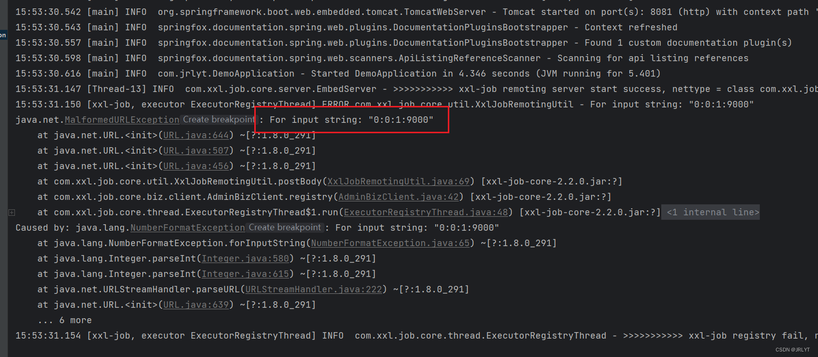 集成 xxl-job 异常（For input string: “0:0:1:9000“）_for input string: "${xxl.job.executor.port}-CSDN博客