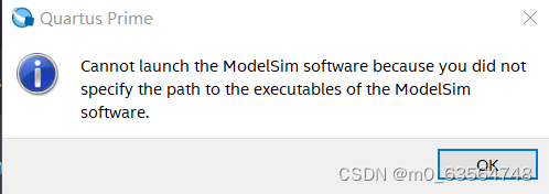 Quartus报错cannot launch the modelsim_cannot lunch the modelsim-CSDN博客