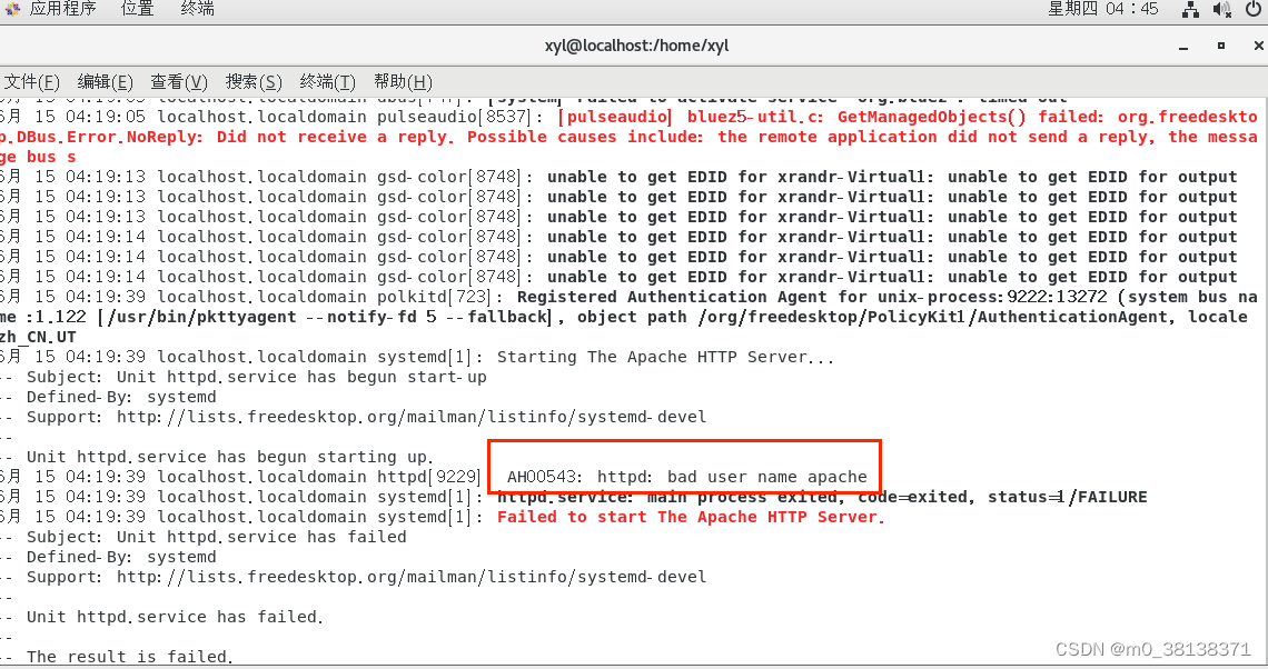 [linux] httpd: AH00543: httpd: bad user name apache-CSDN博客