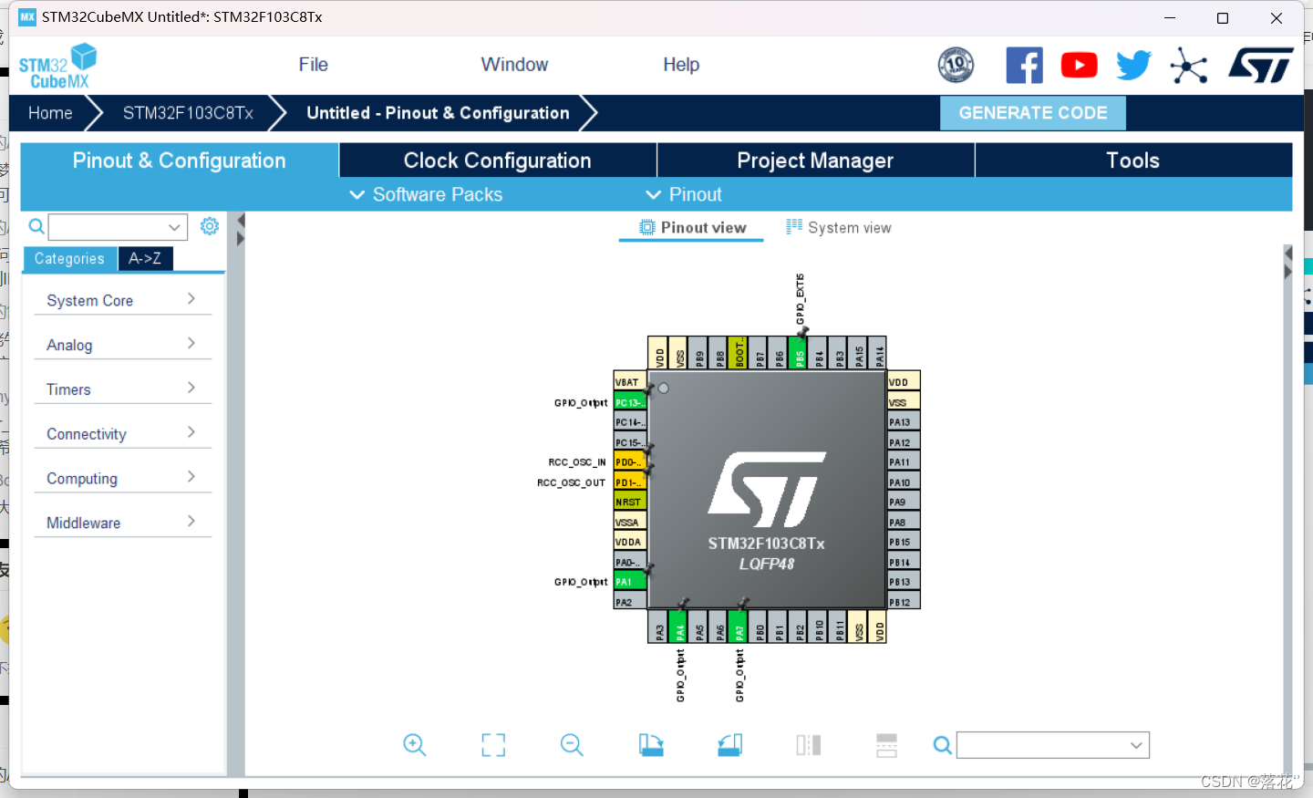 Stm32外部中断模式控制灯亮灭 This Function Should Not Be Modified When The Cal Csdn博客