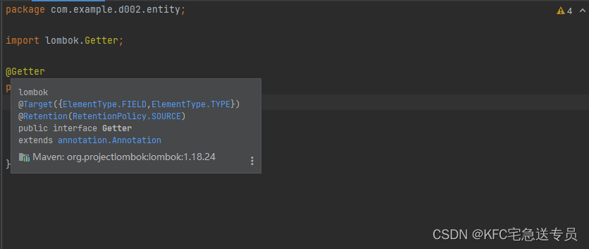 Springboot-‘@Getter‘ not applicable to type,报错是因为没有引用lombok依赖_@getter' not applicable to type-CSDN博客
