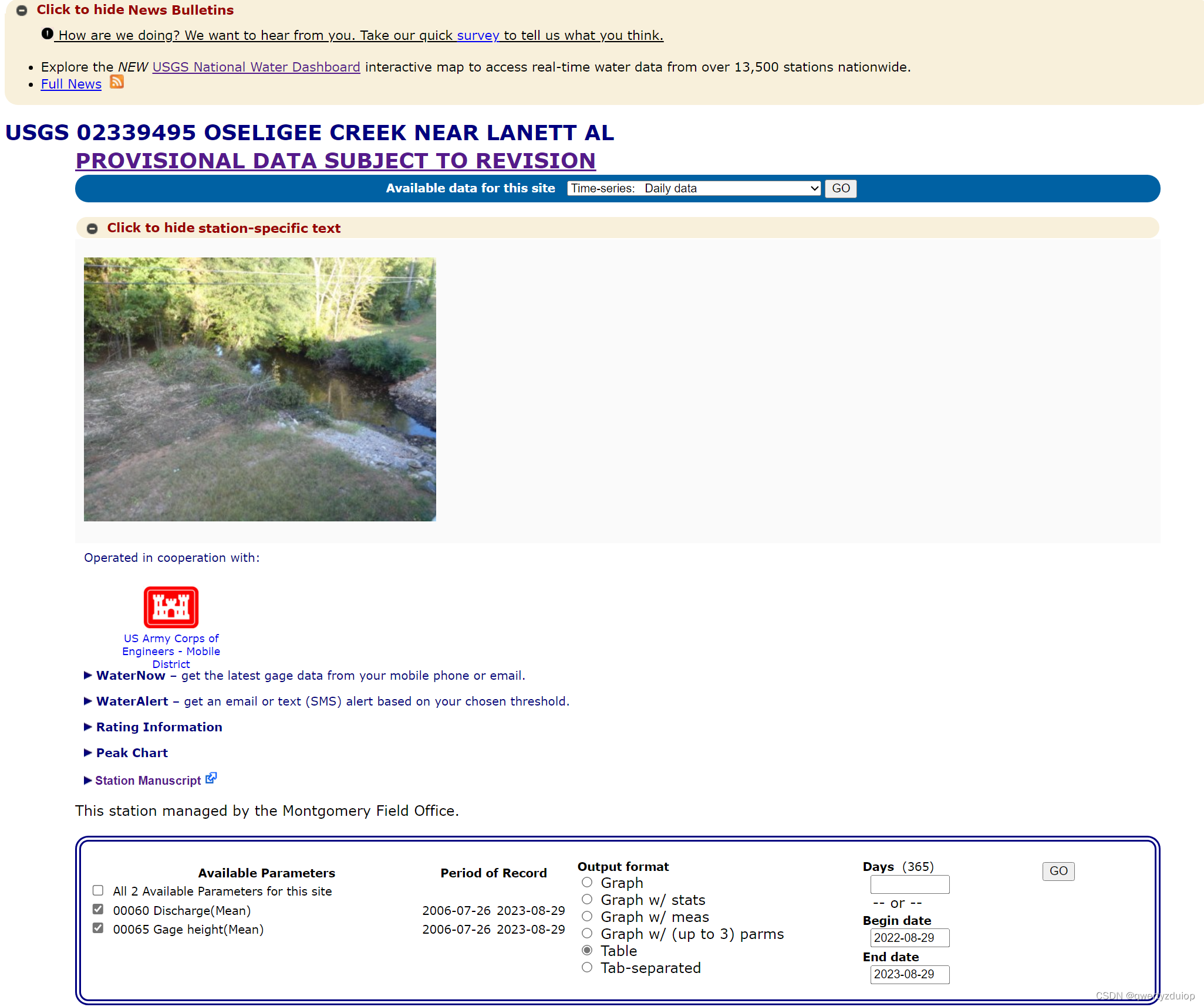 【原创】用USGS网站查看实时水位和流量数据_usgs怎么使用-CSDN博客