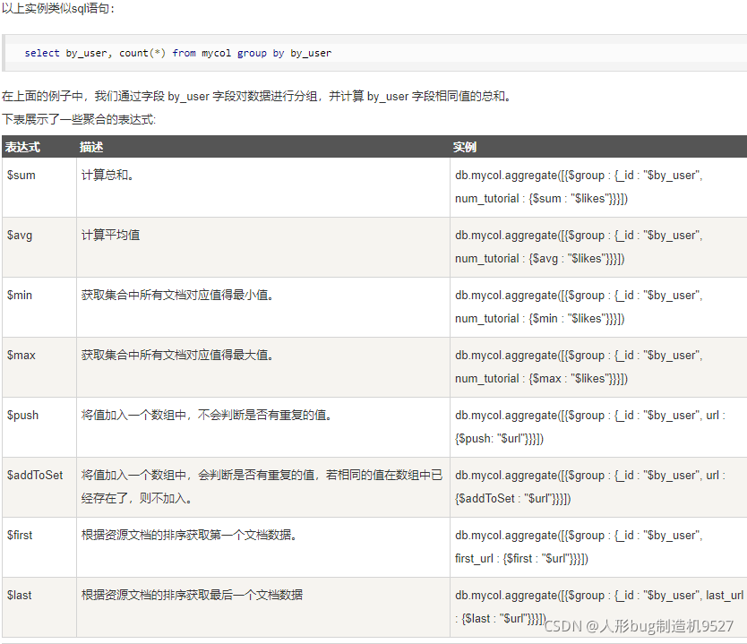 记录一次mongodb Mongotemplate的聚合查询mongotemplate Project Csdn博客