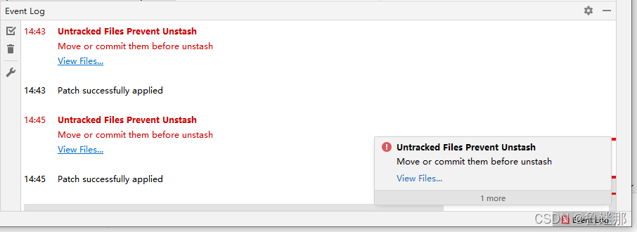 Untracked Files Prevent Unstashmove Or Commit Them Before Unstashview
