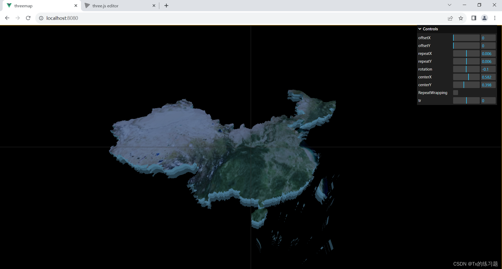 vue2+three.js做出一个精美的3D地图——2.创建地图_3d地图 js_Tx的练习题的博客-CSDN博客