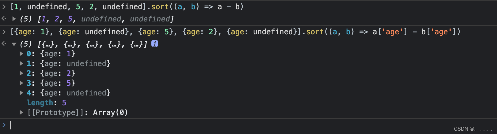 JavaScript排序sort()方法（解决null、undefined、0之间的排序（混乱）问题）_js 排序有undefined-CSDN博客