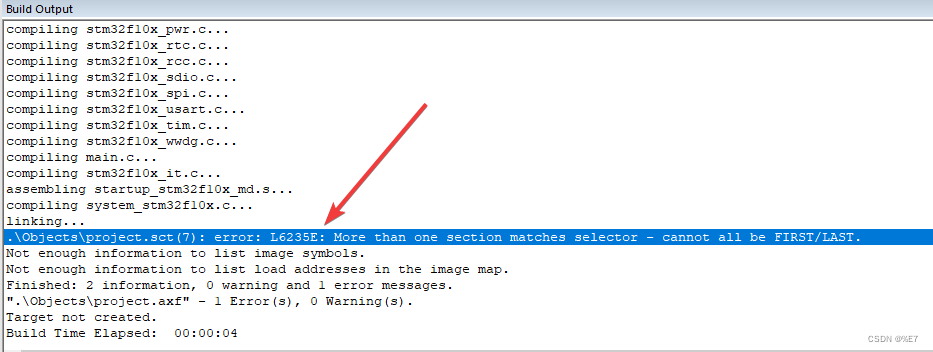 keil5版本时“error: L6235E: More than one section matches selector - cannot all be FIRST/LAST.”-CSDN博客