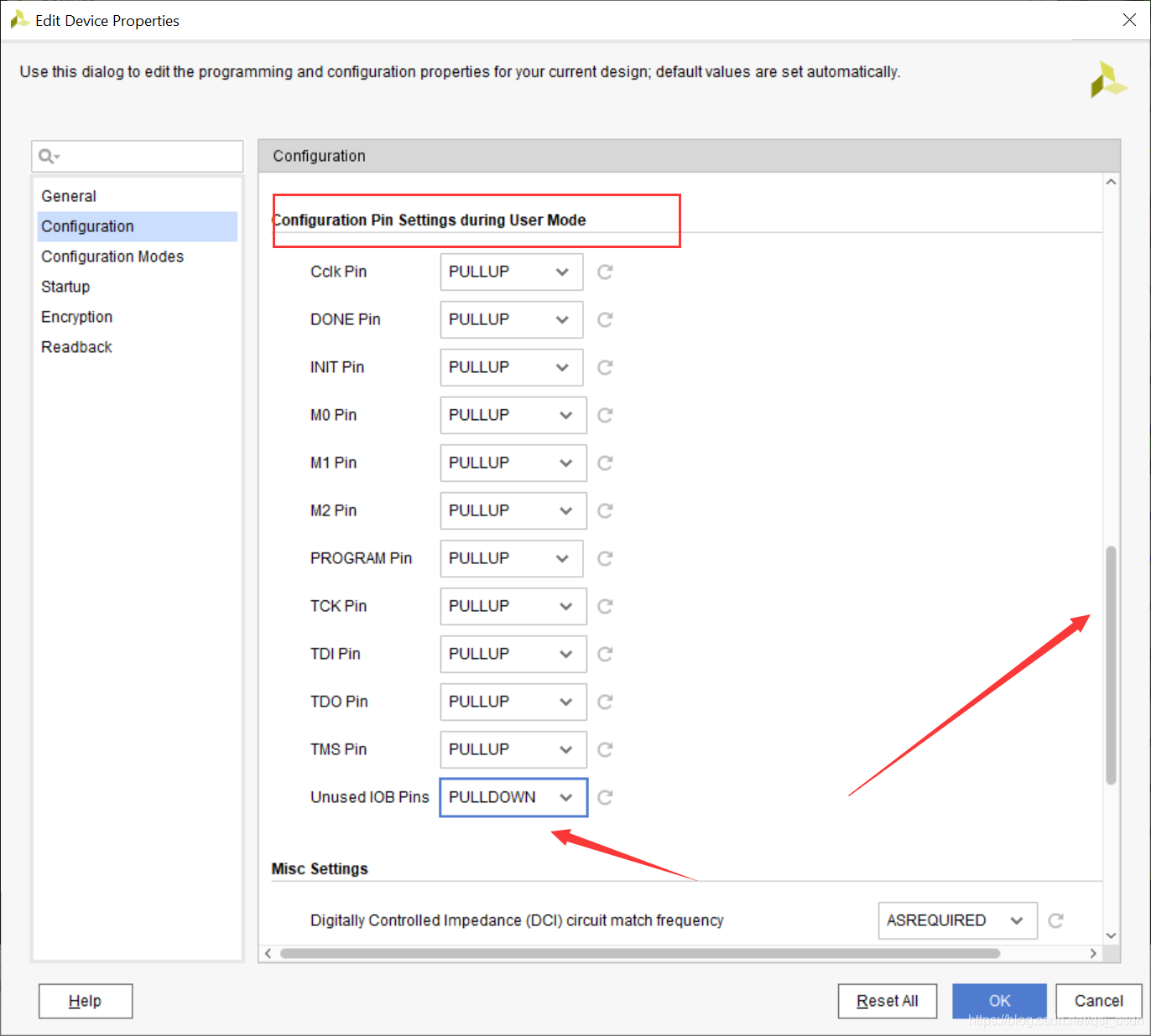 XILINX的JTAG加载以及如何设置未使用PIN脚的上下拉或悬空_vivado不用引脚悬空-CSDN博客