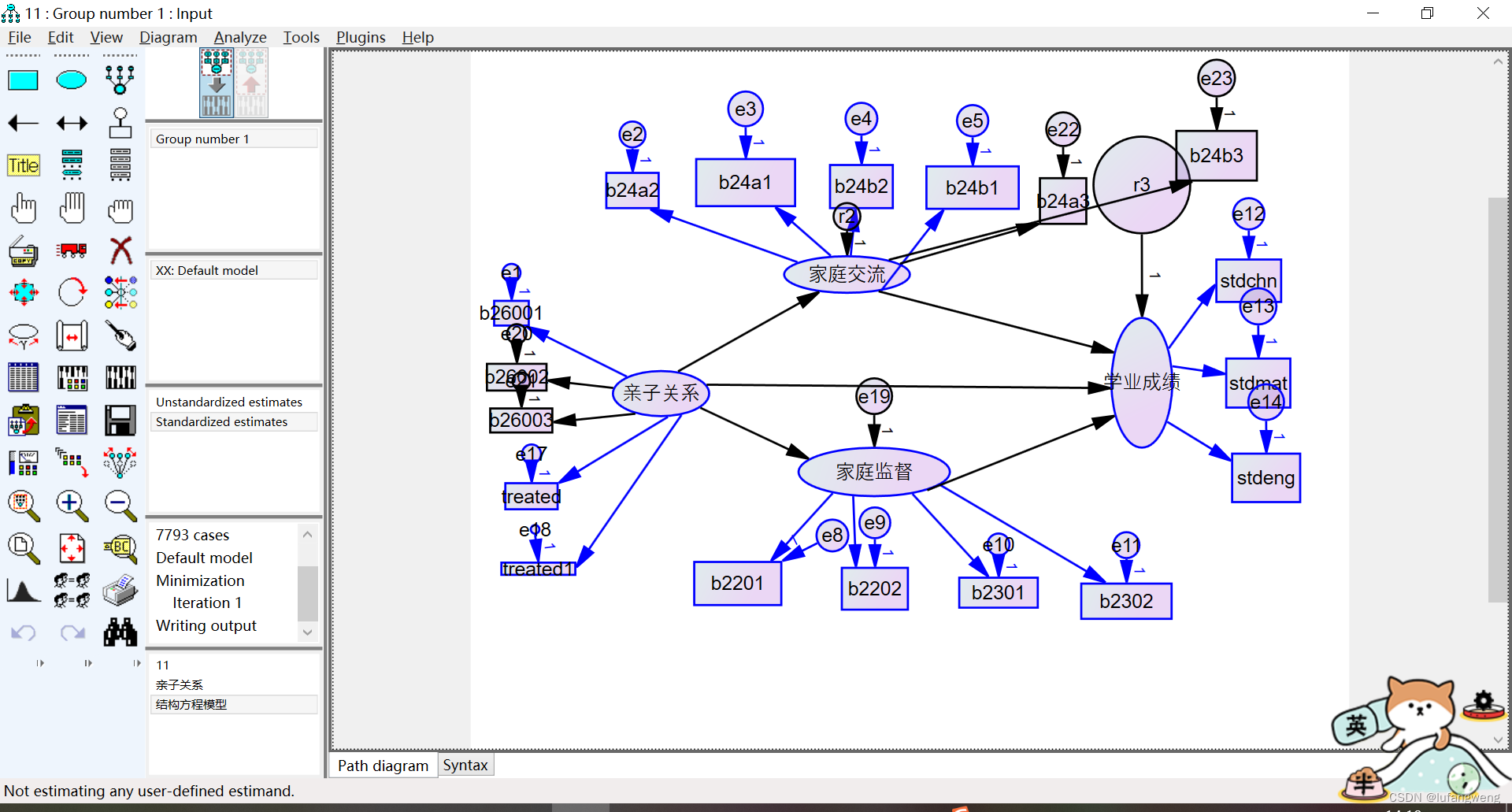 amos 结构方程模型无法运行出来_amos运算后没有显示结果-CSDN博客