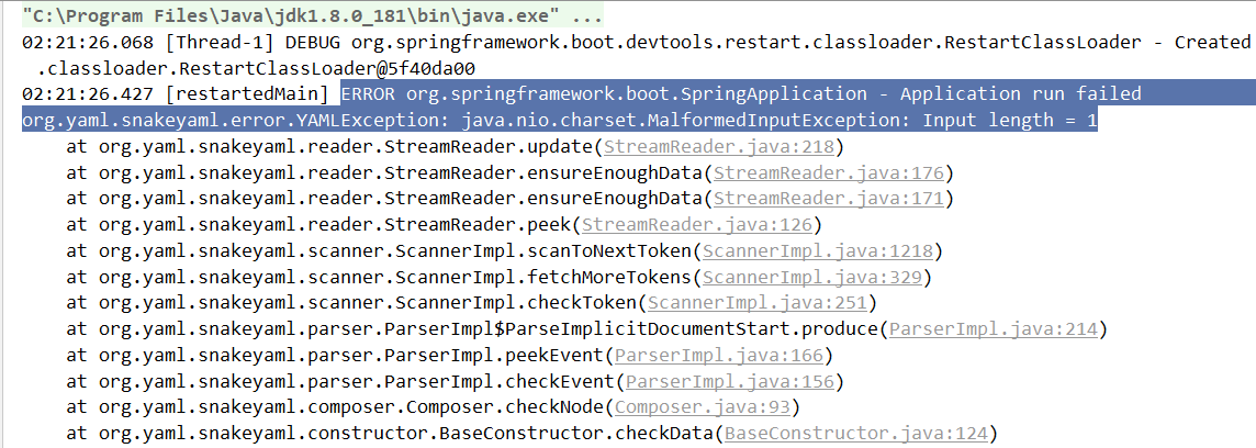 Spring Boot报错:yamlexception Java Nio Charset Malformedinputexception