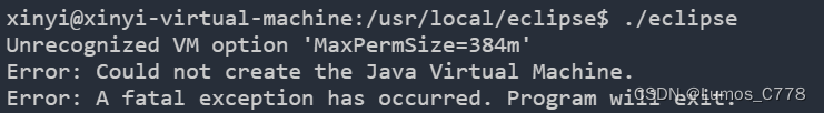 Ubuntu22.04——（jdk-21）启动eclipse报错“ Unrecognized VM option ‘MaxPermSize=384m‘ ”_eclipse jdk21-CSDN博客