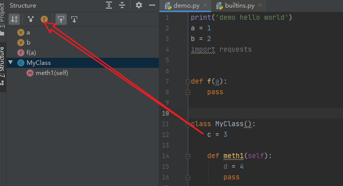pycharm常用快捷键与structure视图_pycharm调出文件struct窗口-CSDN博客