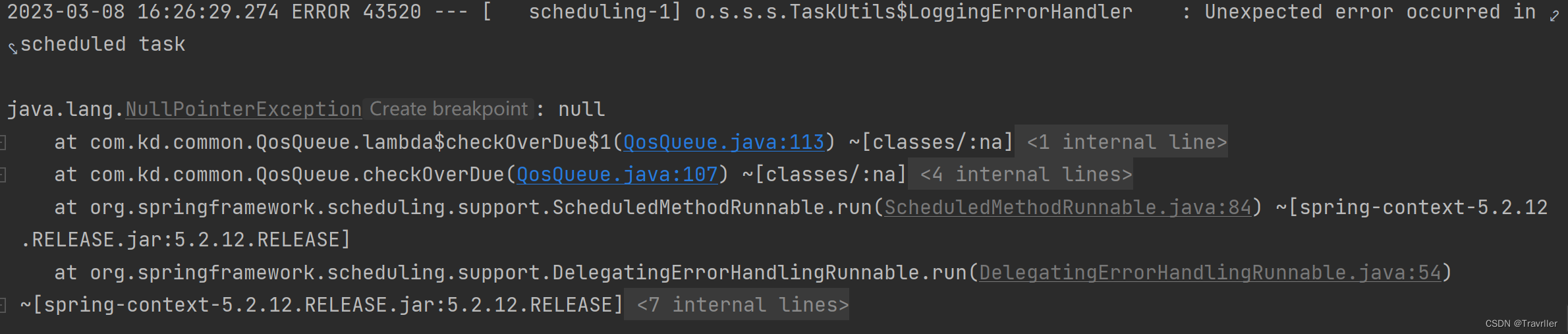 @Scheduled出现Unexpected error occurred in scheduled task_unexpected error occurred in scheduled ...