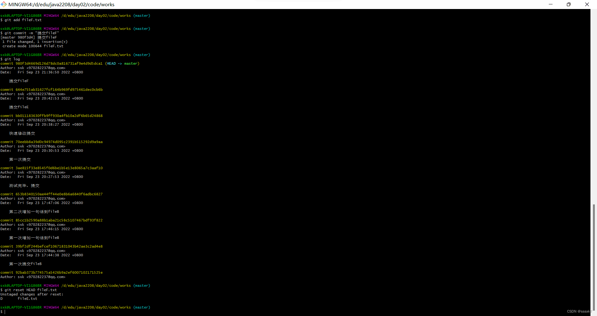 git操作小练习_git 在线练习-CSDN博客