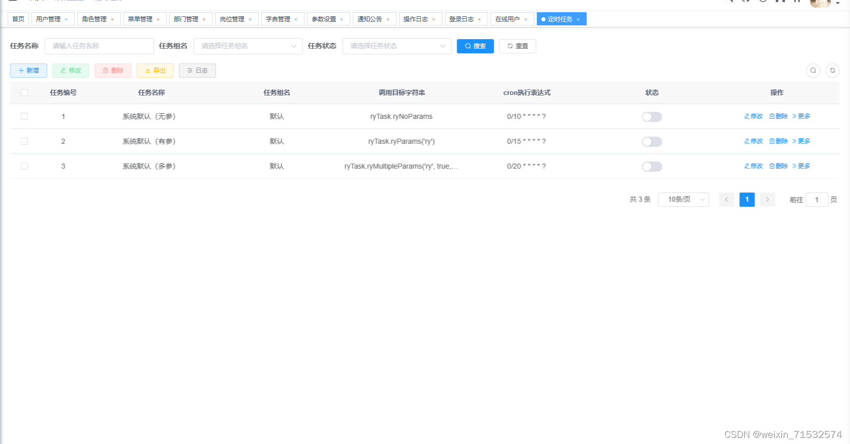 Ruoyi Vue的功能介绍若依 分布式 内存cpu状态监控 Csdn博客