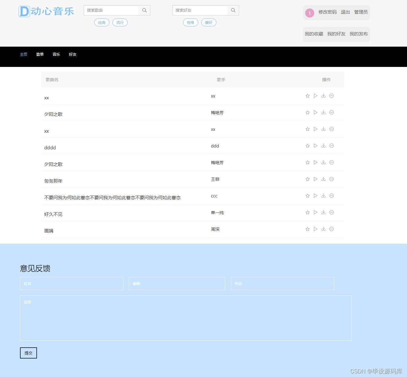 Php毕业设计源码基于php在线音乐网站管理系统获取php音乐网站源码 Csdn博客 2701
