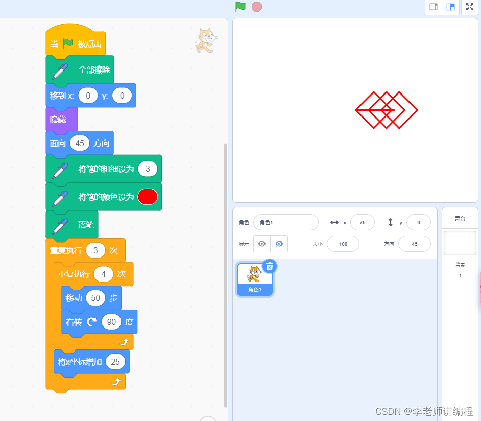 Scratch编程 画图模块10【考级真题案例3】scratch考级画图李老师讲编程的博客 Csdn博客
