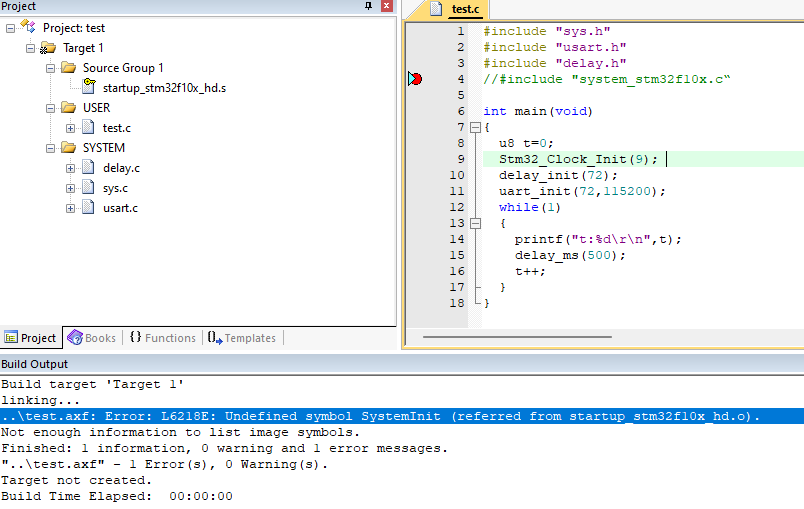 Error L6218e Undefined Symbol Systeminitsysteminit没有定义 Csdn博客