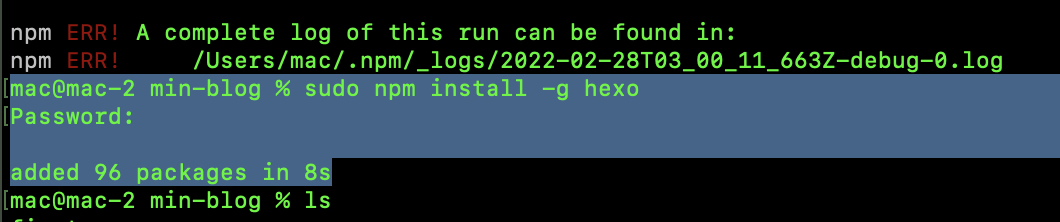 Error: EACCES: permission denied, mkdir ‘/usr/local/lib/node_modules/hexo‘-CSDN博客