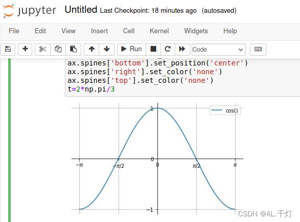 在linux用jupyter工具画出余弦函数，使用 jupyter 工具画出余弦函数(y=cos(x))的图像，给出具体代码和结果_计算机语言 ...