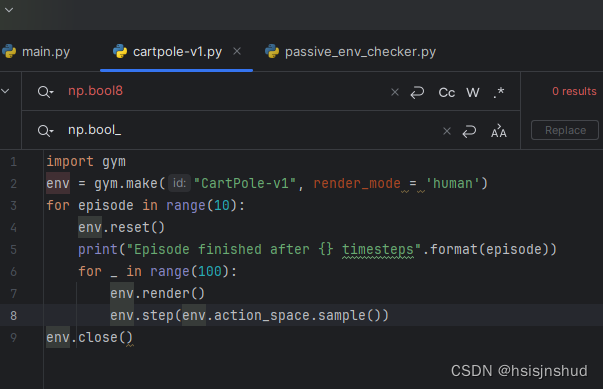 强化学习环境配置记录_if not isinstance(terminated, (bool, np.bool8)):-CSDN博客