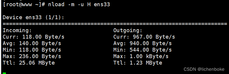 流量监控--nload工具详解_nload 换单位-CSDN博客