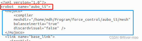 MuJoCo仿真（3）将aubo-i5模型导入mujoco环境_mujoco ur5.xml-CSDN博客