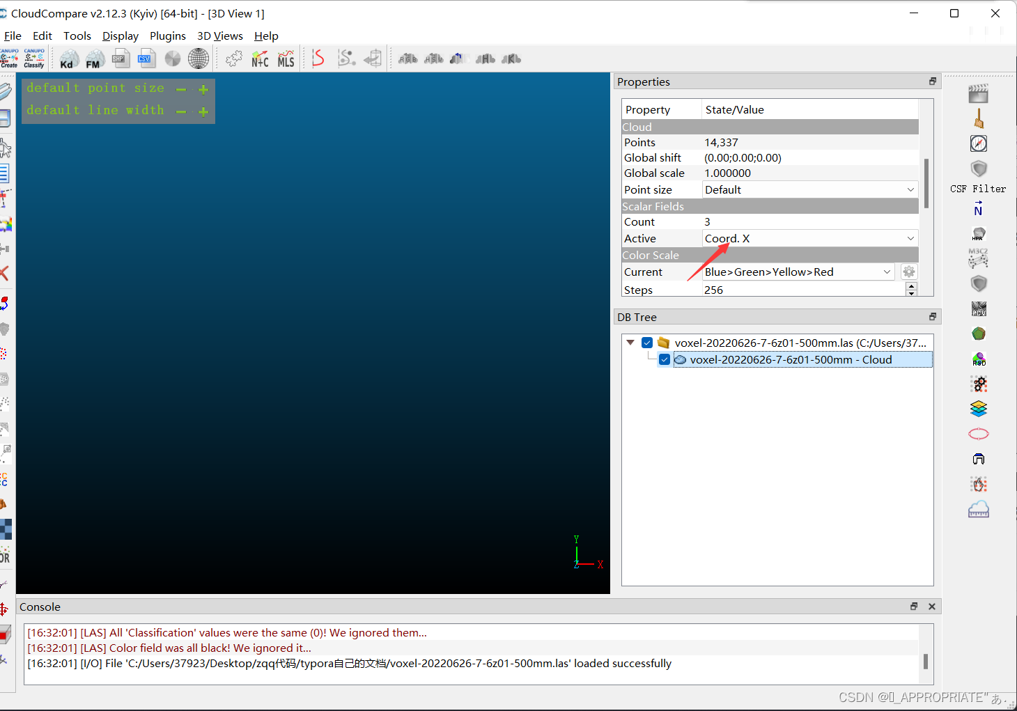 使用cloudcompare使xy轴的值反过来_cloudcompare坐标转换-CSDN博客