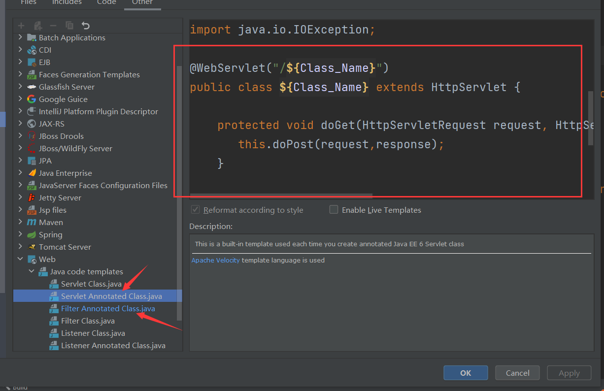 Idea中Servlet、Filter的模板设置 Idea2021.1.3_idea新建filter-CSDN博客