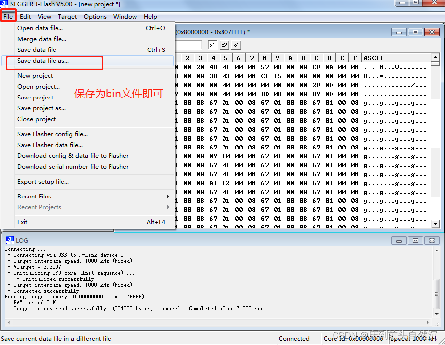 【方法总结，图文并茂】读取STM32的flash，并保存为bin文件_stm32读取如何bin文件-CSDN博客