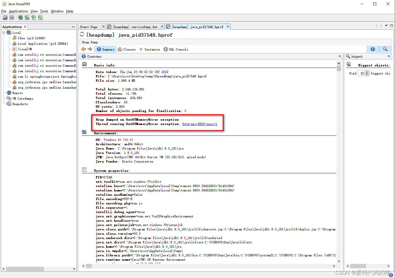 Jdk Visualvm使用、线程 Dump 制作分析visualvm分析dump Csdn博客