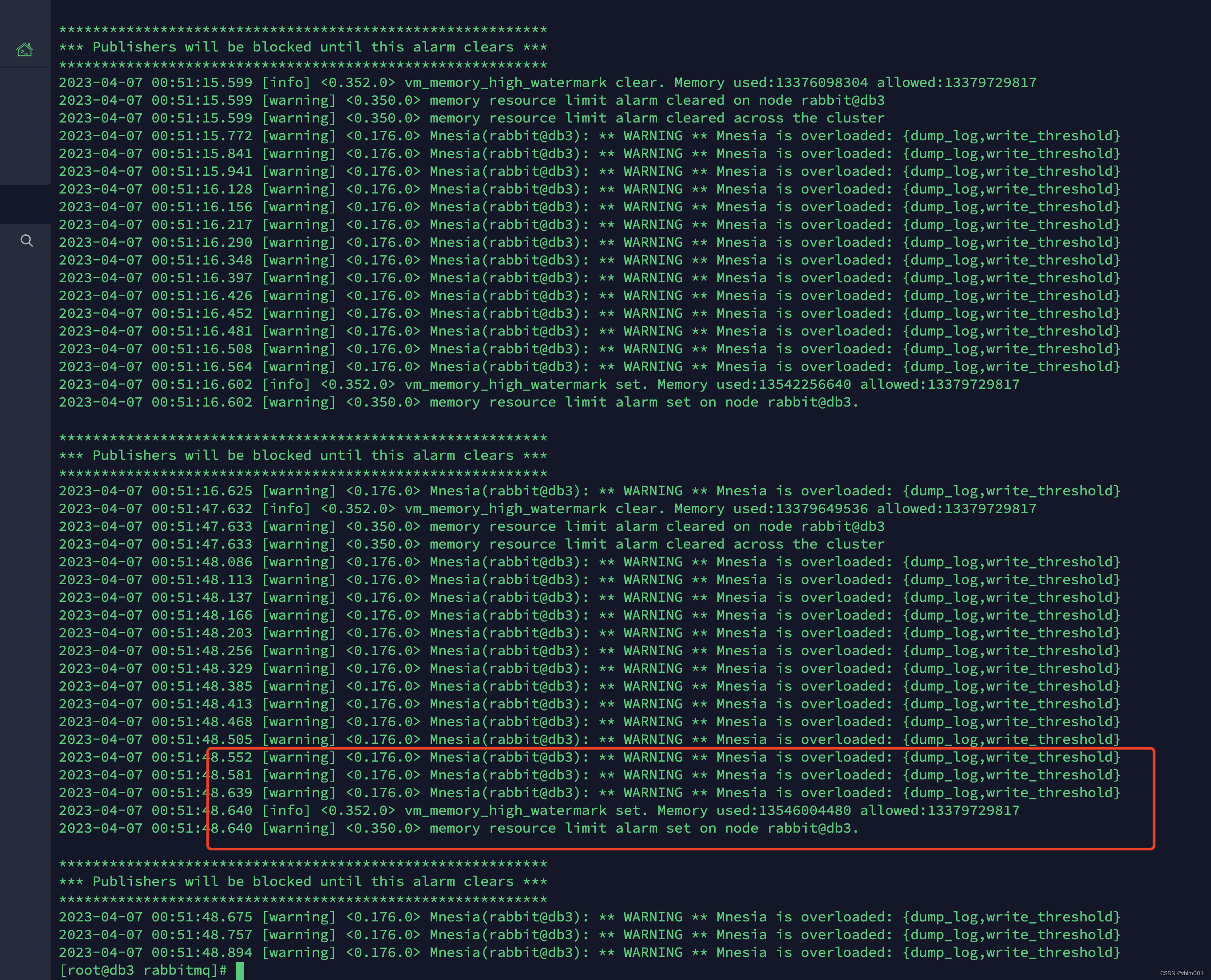 Rabbitmq 内存告警处理 Rabbitmq Alarms Csdn博客
