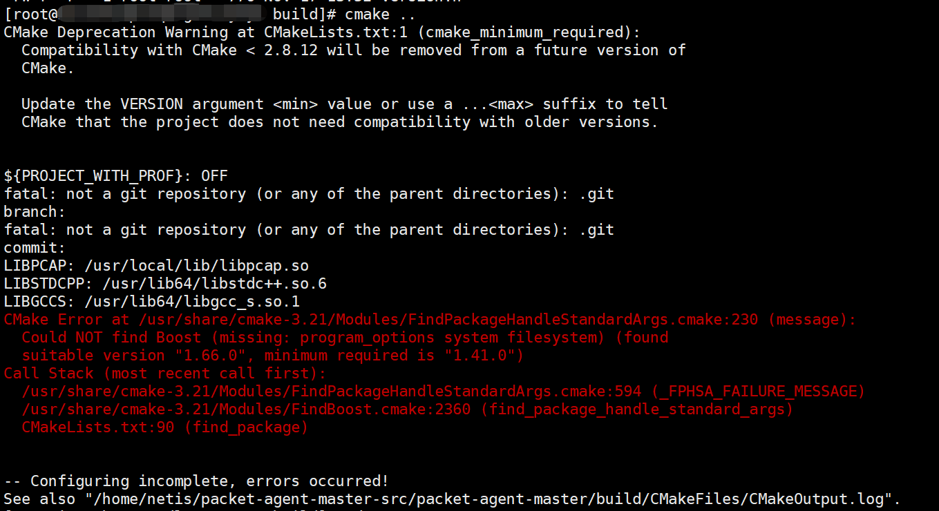 Could Not Find Boost Missing Program Options System Filesystem